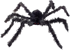Harige Spin Groot Zwart met LED-ogen (102cm) Kopen?